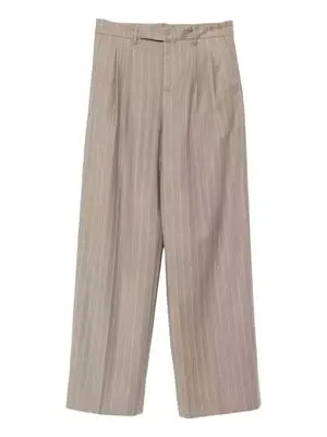 BRIGLIA 1949 Pinstripe-pattern Pleated Trousers - Neutrals