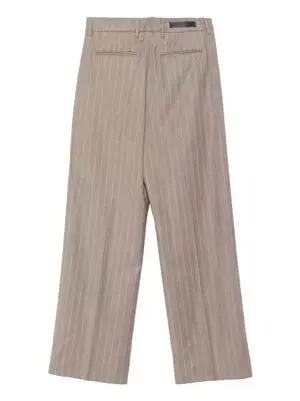 BRIGLIA 1949 Pinstripe-pattern Pleated Trousers - Neutrals