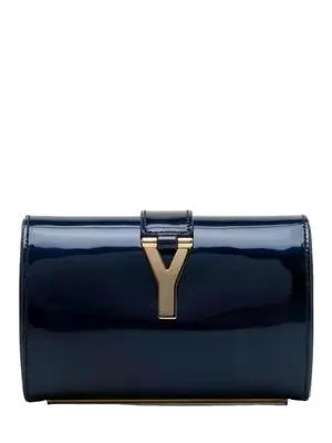 Saint Laurent 2013-2026 Edition Soi Patent Chyc Ligne Evening Clutch Bag - Blue