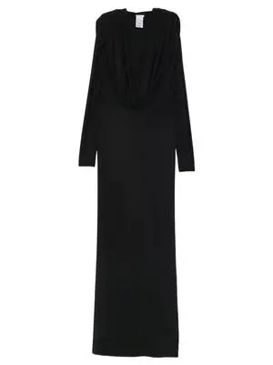 AMAZUIN Rasha V-neck Ruched Maxi Dress - Black
