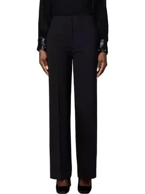 HANITA Pressed-crease Straight-leg Trousers - Black