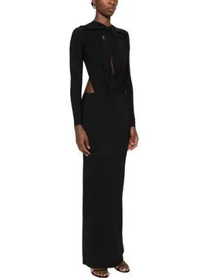 AMAZUIN Denise Cut-out Ruched Maxi Dress - Black