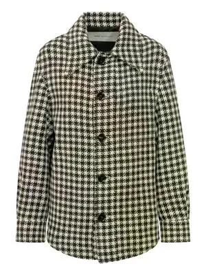 AMI Paris Houndstooth-pattern Buttoned Jacket - Black