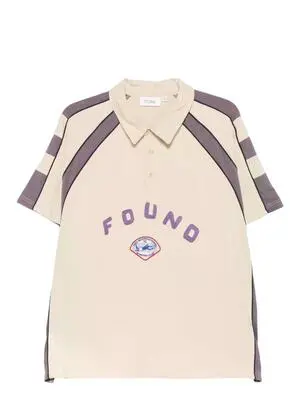 FOUND Logo-embroidered Striped Polo Shirt - Neutrals
