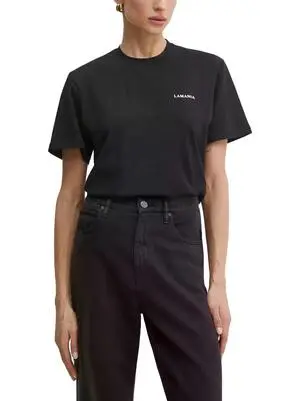 LA MANIA Short-sleeve Cotton T-shirt - Black