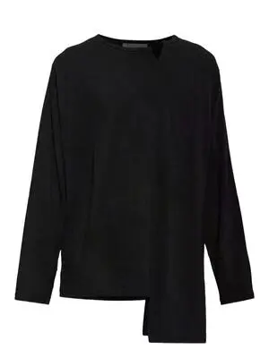 Yohji Yamamoto Asymmetrical Long-sleeve T-shirt - Black