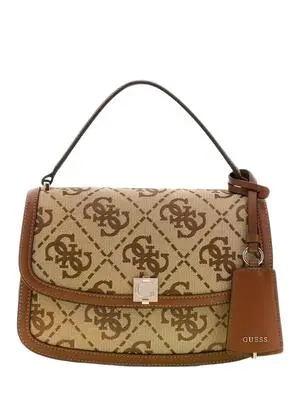 Guess Audrey Logo-monogram Satchel Bag - Neutrals