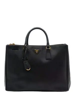 Prada 2010-2026 Large Saffiano Lux Galleria Double Zip Satchel - Black