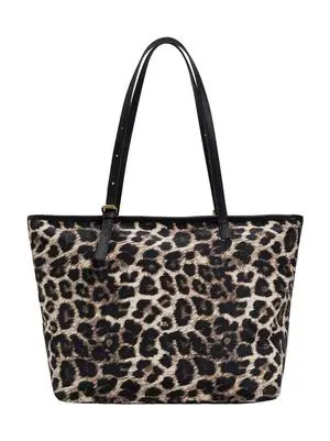 TWINSET Flared Animal Print Polyester Tote Bag - Multicolor