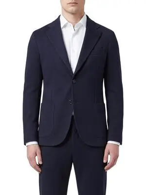 LARDINI Single-breasted Virgin Wool Blazer With Lapels And Patch Pockets - Blue