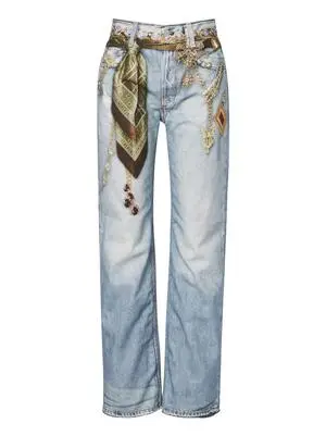 Acne Studios Trompe L’oeil Printed Wide-leg Jeans - Blue