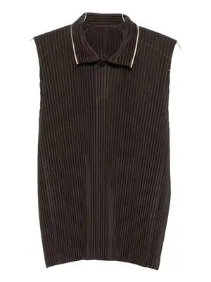 Issey Miyake Pleated Vest By - Brown