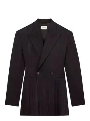 Saint Laurent Pinstripe Double-breasted Jacket - Black