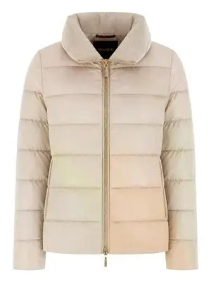 MOORER Argentea Quilted Funnel-neck Jacket - Neutrals