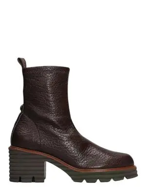 PEDRO MIRALLES Grained-leather Ankle Boots - Brown