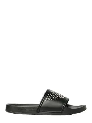 Emporio Armani Logo-embossed Slides - Black