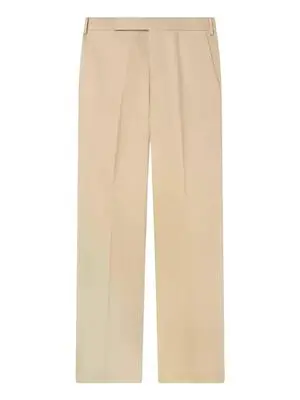 LARDINI Flat-front Twill Trousers