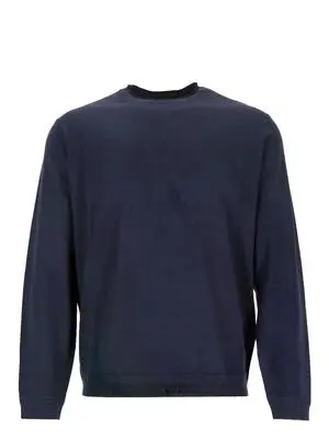 Emporio Armani Logo-embroidered Crew-neck Sweater - Blue