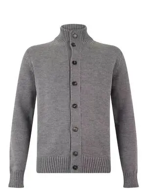 SLOWEAR Button-up Ribbed Cardigan - Grey