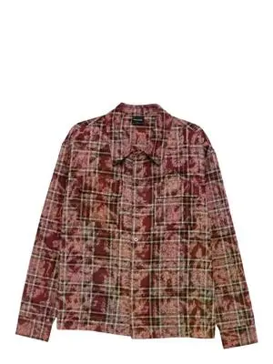 DAILY PAPER Check-pattern Washed-effect Shirt - Red