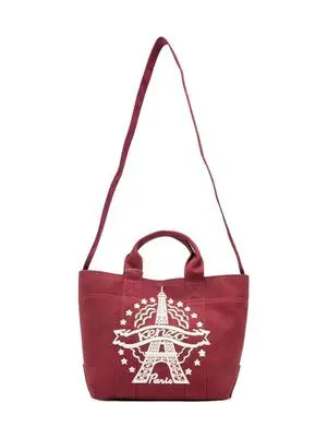 Kenzo Eiffel Tower Embroidered Tote Bag - Red