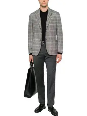LARDINI Prince Of Wales Check Blazer - Blue