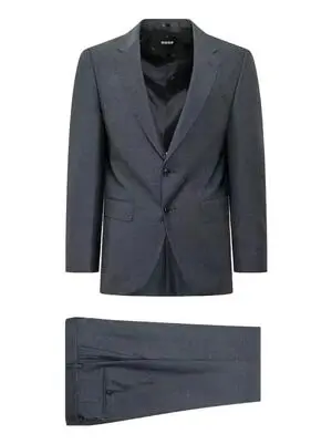 BOSS Slim-fit Wool Suit With Pattern - Blue
