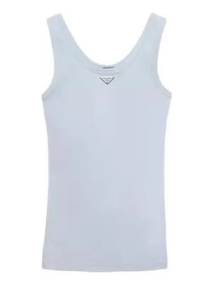 Prada Ribbed Knit Tank Top - Blue