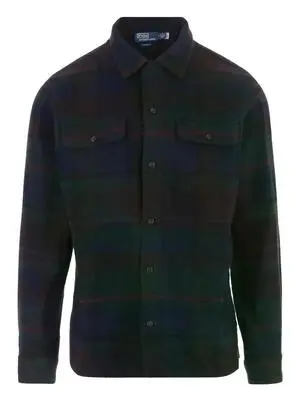 Polo Ralph Lauren Classic-fit Plaid Suede-trim Twill Shirt - Blue