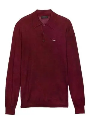 Prada Wool And Silk Polo Sweater - Red