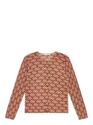 Malìparmi Geometric-print Wool Cardigan - Brown