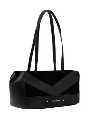 KARL LAGERFELD Suede-panel Leather Shoulder Bag