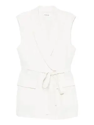 P.a.r.o.s.h Belted Sleeveless Gilet - Neutrals