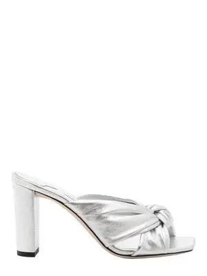 JIMMY CHOO 85mm Avenue Metallic Leather Sandals