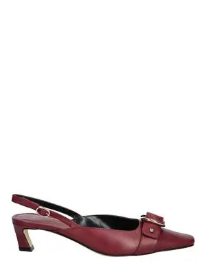 Michael Kors Jaden Leather Slingback Kitten Pumps - Red