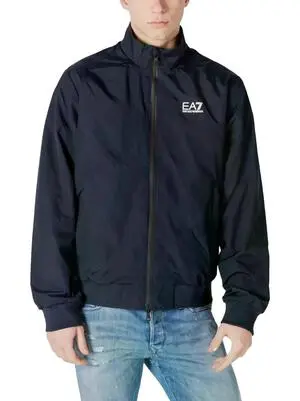 EA7 Logo-print Bomber Jacket - Blue