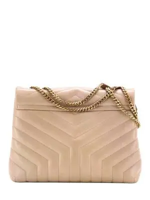 Saint Laurent Loulou Matelasse Chevron Leather Medium Shoulder Bag - Neutrals