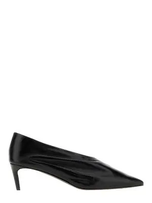 KHAITE Miriam Smooth Calfskin Pumps With A Draped Design And Mid Heel
