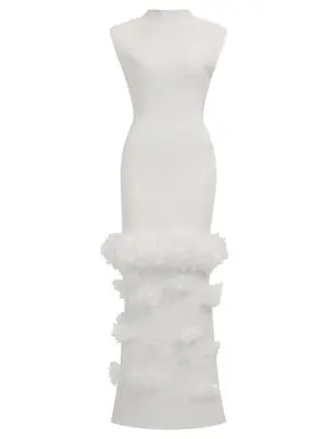 Aje Fleura Knitted Midi Dress - Ivory