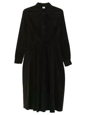 Aspesi Corduroy Long-sleeve Maxi Dress - Black