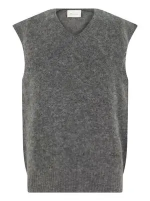 AMI Paris Sleeveless V-neck Sweater - Grey