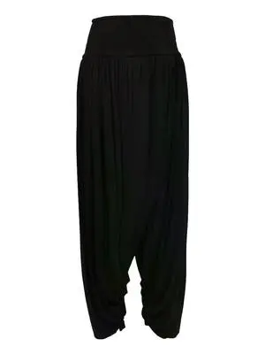 MUKCYEN Logo-print Ribbed-waist Trousers