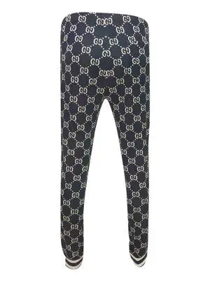 Gucci Monogram Jacquard Knit Track Pants - Blue