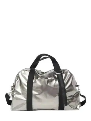 JACK GOMME Walli Metallic-effect Luggage Bag - Silver