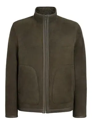 Vince Suede-shearling Jacket - Green