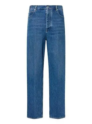 Bottega Veneta Washed Wide-leg Cotton Denim Jeans - Mid Blue