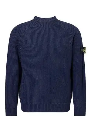 Stone Island Reversible Crewneck Wool Cashmere Jumper - Navy Blue