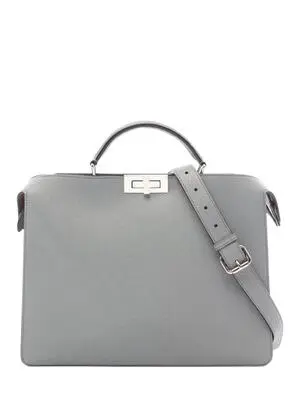 Fendi 2010-2026 Medium Leather Peekaboo Iseeu Handbag Blue
