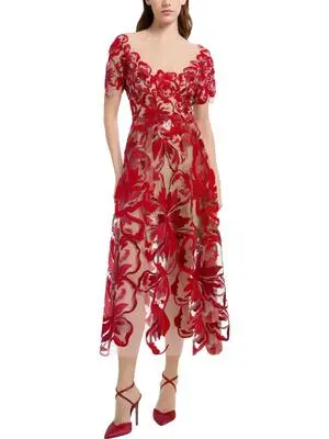 Elie Saab Sequin-embellished Midi Dress - Red