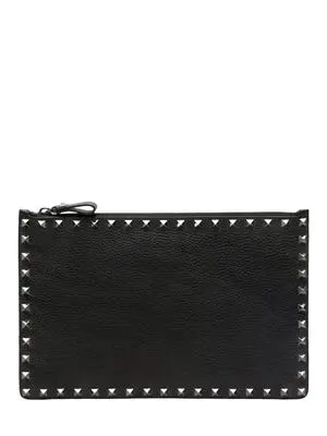 VALENTINO 2018-2026 Grained Calfskin Rockstud Clutch Bag